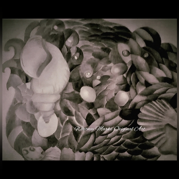 Art | Sleeping Siren By Whitney Marks 8x1 Print Graphite Sketch Mermaid ...